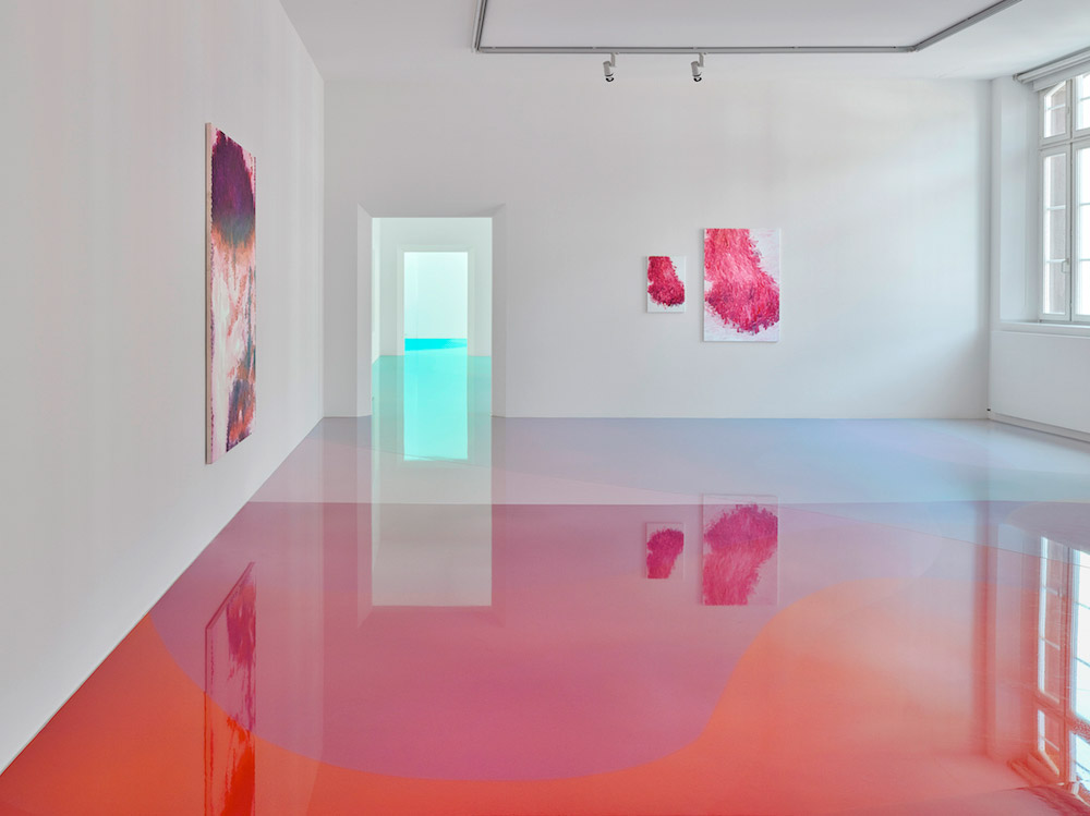 Artist Peter Zimmermann Covers Exhibition Floor in Colourful Resin ...