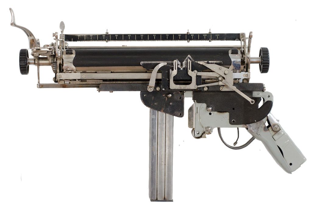 Machine Gun Sculptures Built From Deconstructed Typewriters by Artist ...