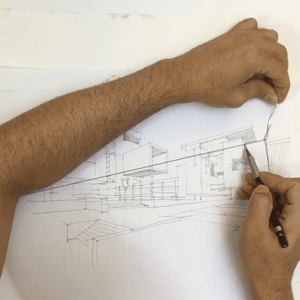 Architect Demos Genius Hack for Drawing Two Point Perspective ... Architect Demos Genius Hack for Drawing Two Point Perspective ...
