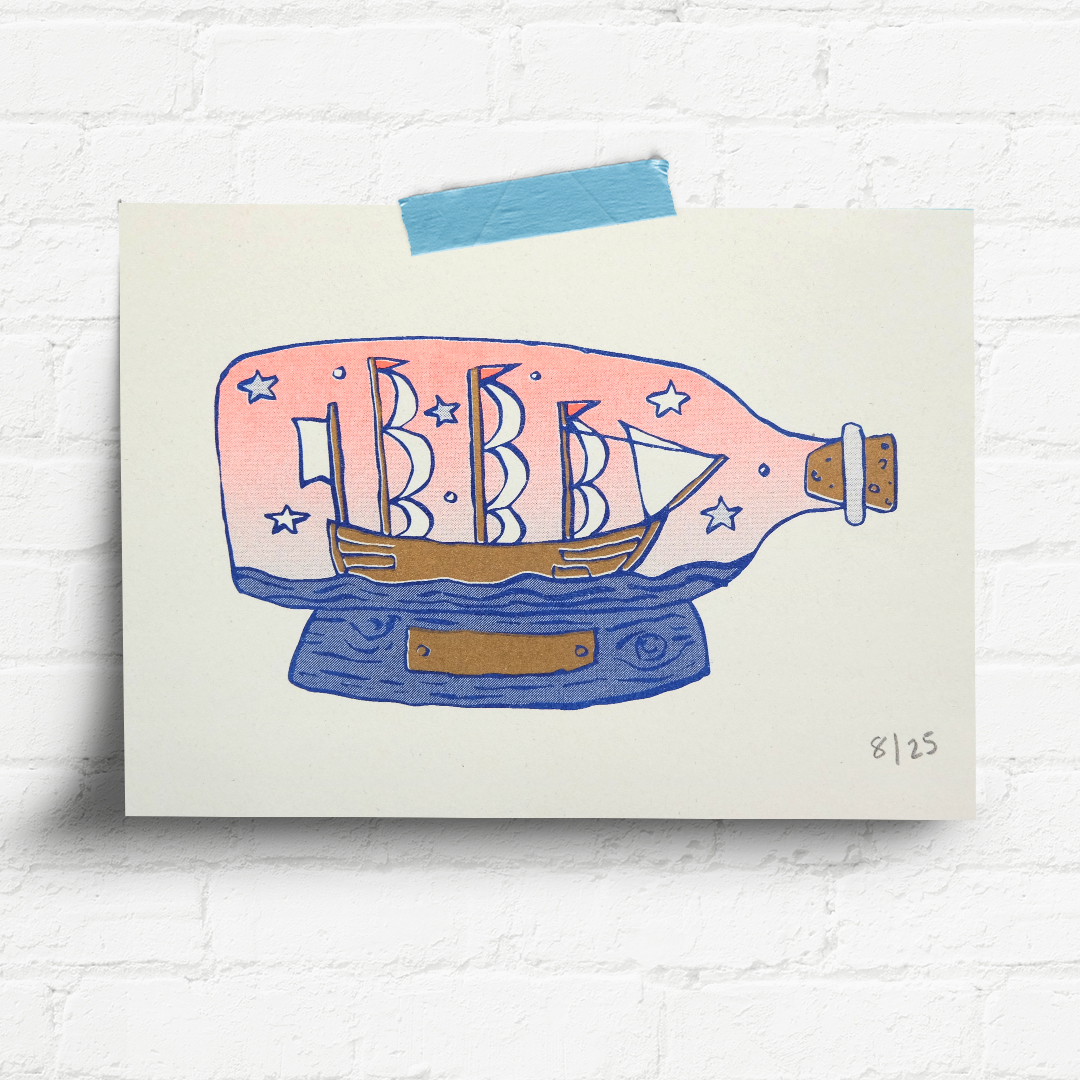 Risographing boats in bottles – BOOOOOOOM! – CREATE * INSPIRE ...
