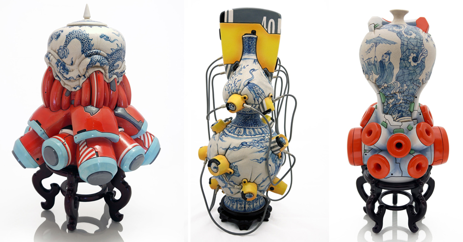 Ceramic and Mixed Media 'Mash-ups' by Artist Brendan Lee Satish Tang